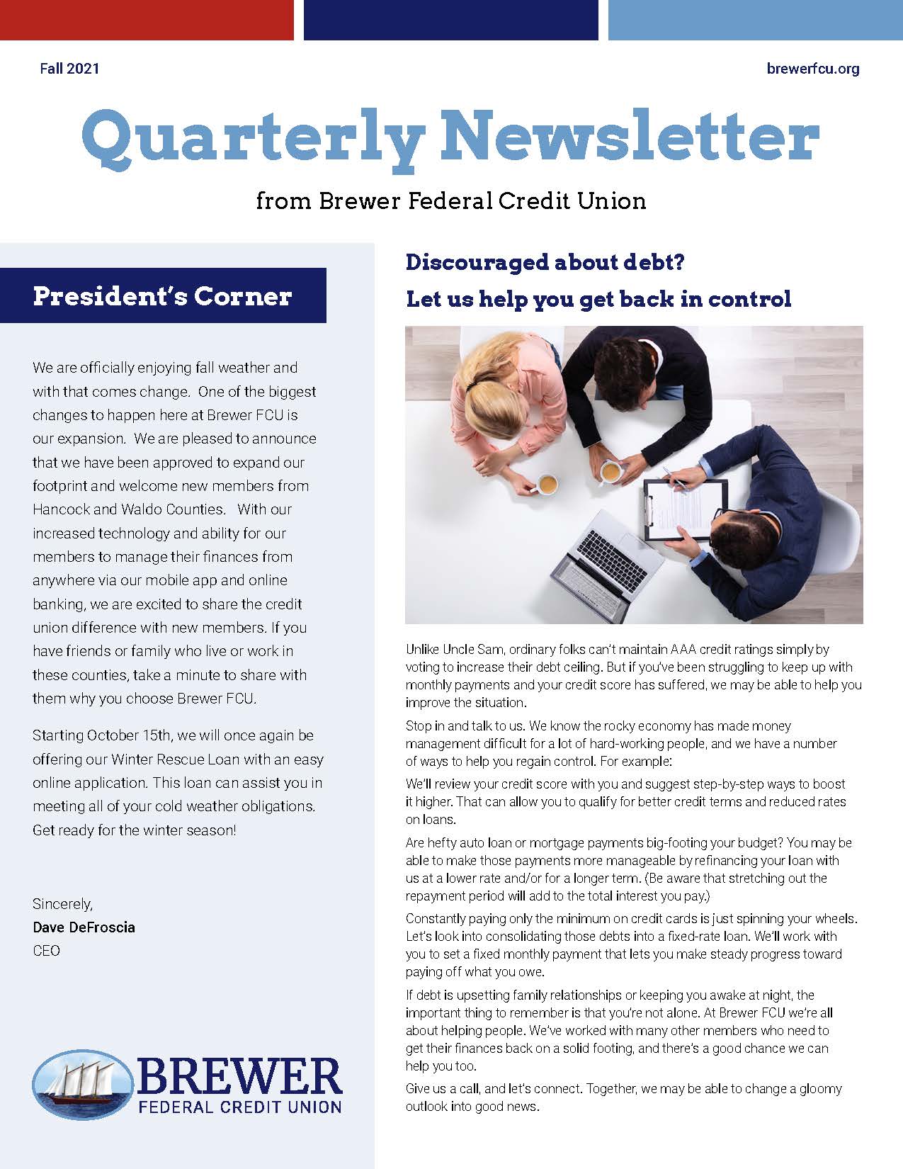 Newsletters | Brewer Federal Credit Union